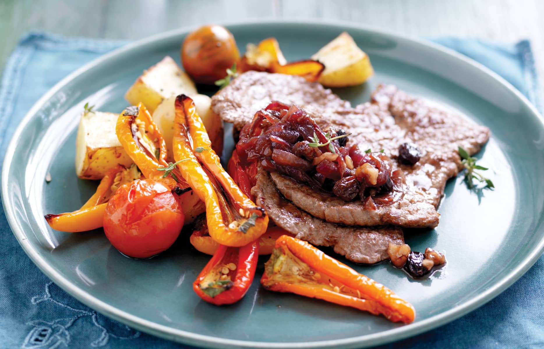 Grilled minute steaks with red onion compote - My Everyday Wellbeing