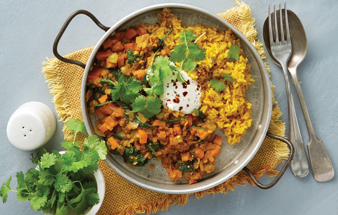 Red dhal with turmeric rice - My Everyday Wellbeing