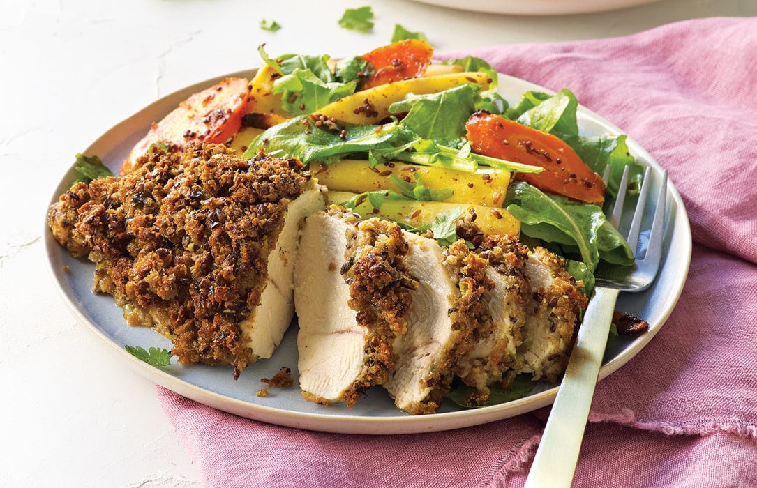 Chicken breast with chilli crumb and honey mustard veges - My Everyday ...